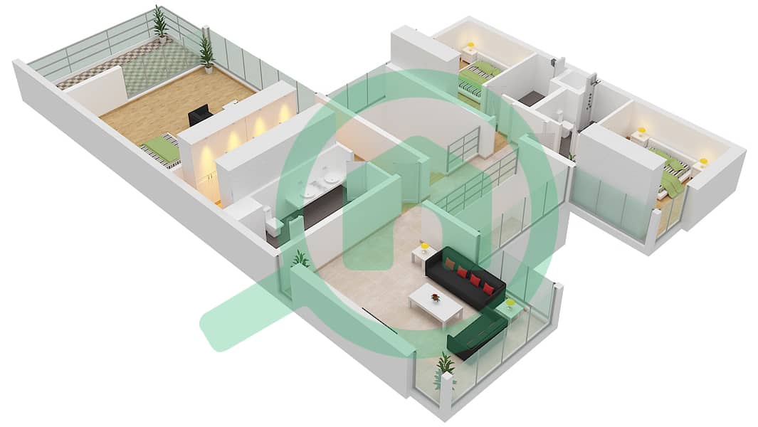 Floor plans for Type 2A 4-bedroom Villas in Azalea | Bayut Sharjah