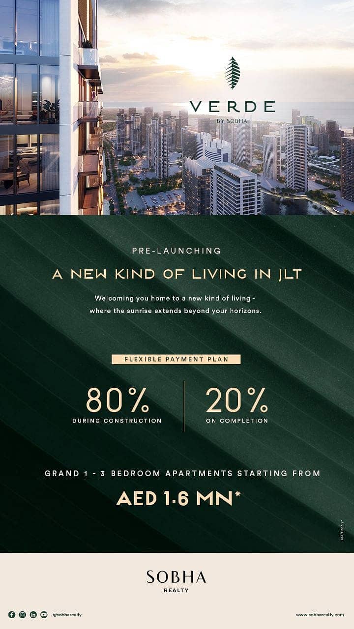 Jumeirah Lake Towers (JLT)，Sobha Verde 2 卧室 2700000 AED - 7475621 ...