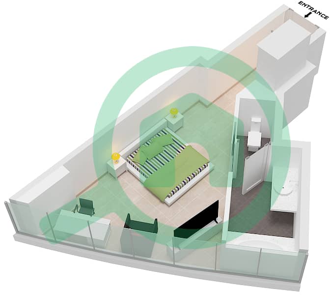 Floor plans for Unit 22 FLOOR 40-46 Studio Apartments in Ciel Tower ...