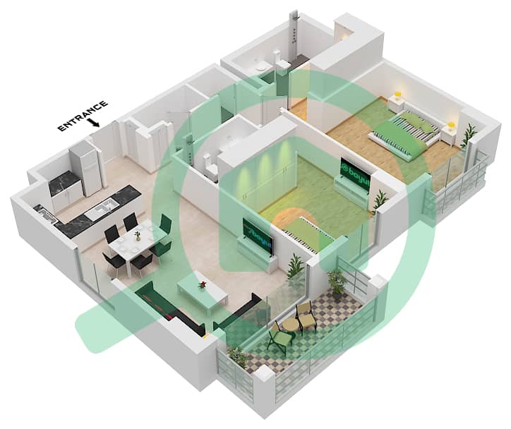 Floor plans for Type/unit 2A,2 / UNIT 2-3 FLOOR 2-bedroom Apartments in ...