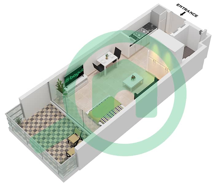 Floor plans for Unit 8 FLOOR 1 Studio Apartments in Hyde Walk Residence ...
