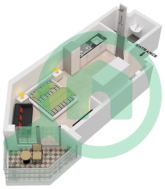 Floor plans for Unit 7B,12A FLOOR 16-23 Studio Apartments in Urban ...