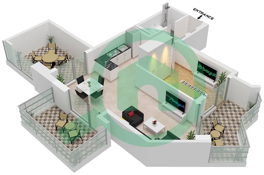 Floor plans for Unit 8,9 FLOOR 25-29 1-bedroom Apartments in Urban ...