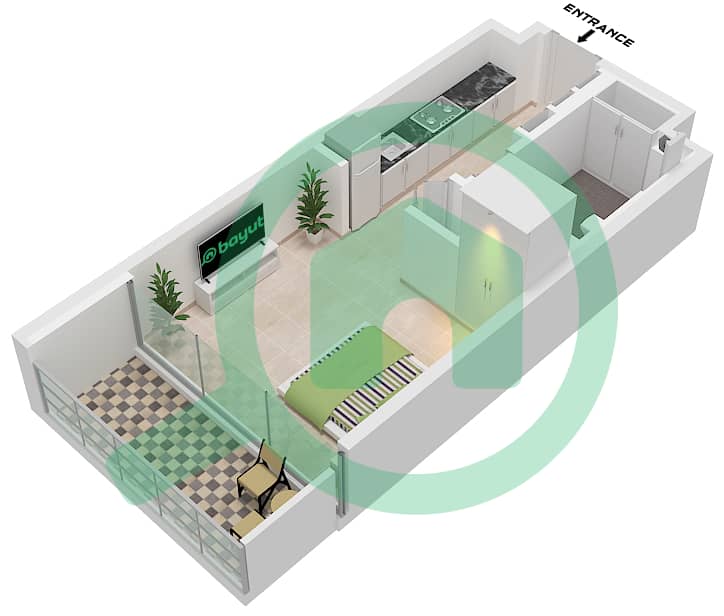 Floor plans for Type/unit A / UNIT 7 FLOOR 18-36 Studio Apartments in ...