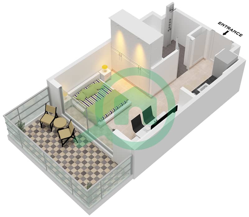 Floor plans for Unit 36 FLOOR 1 Studio Apartments in Azizi Venice 8 ...