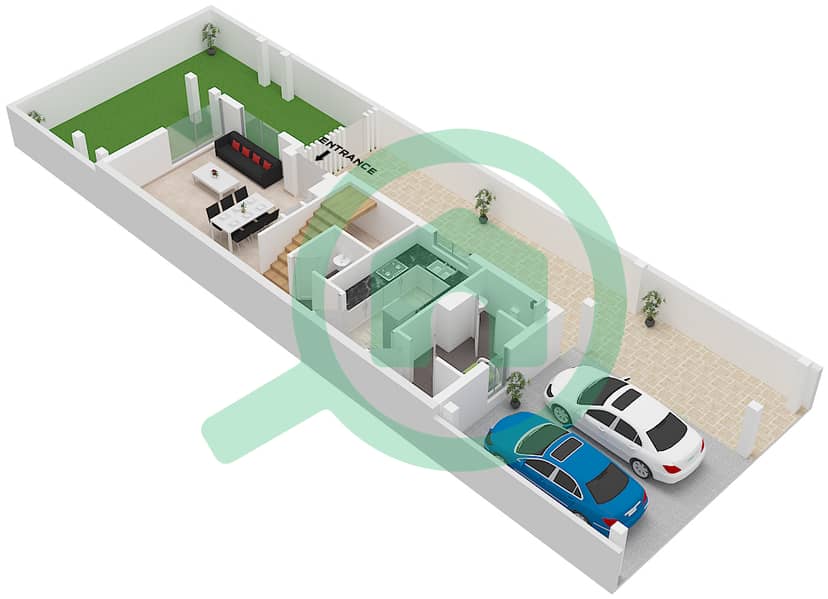 Floor plans for Type R2-EM 3-bedroom Villas in Mimosa | Bayut Dubai