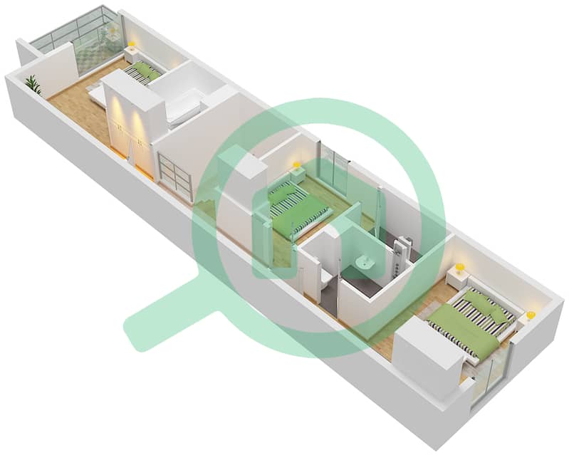 Floor plans for Type R2-EM 3-bedroom Villas in Mimosa | Bayut Dubai