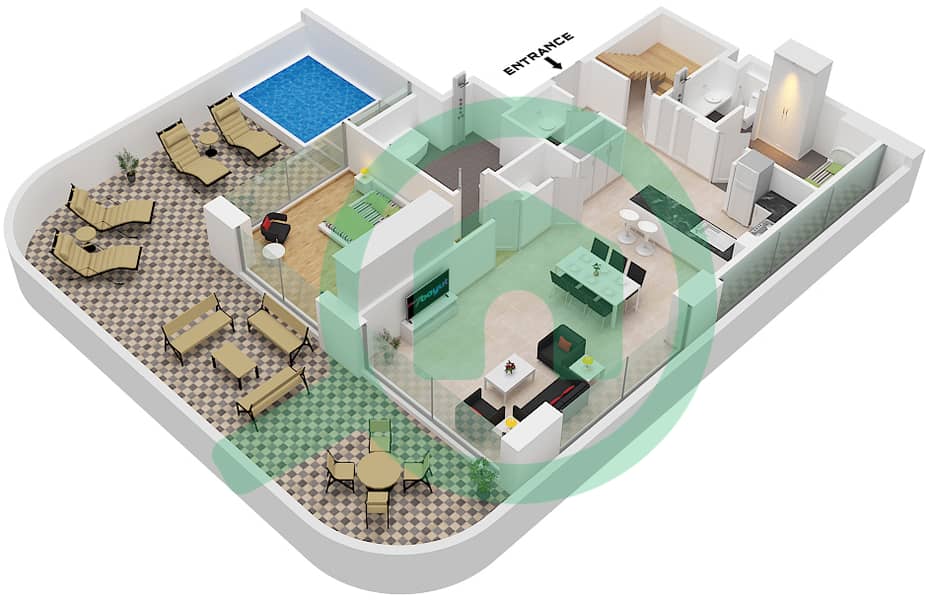 Floor plans for Type 1 FLOOR 23 3-bedroom Penthouses in The Orchard ...