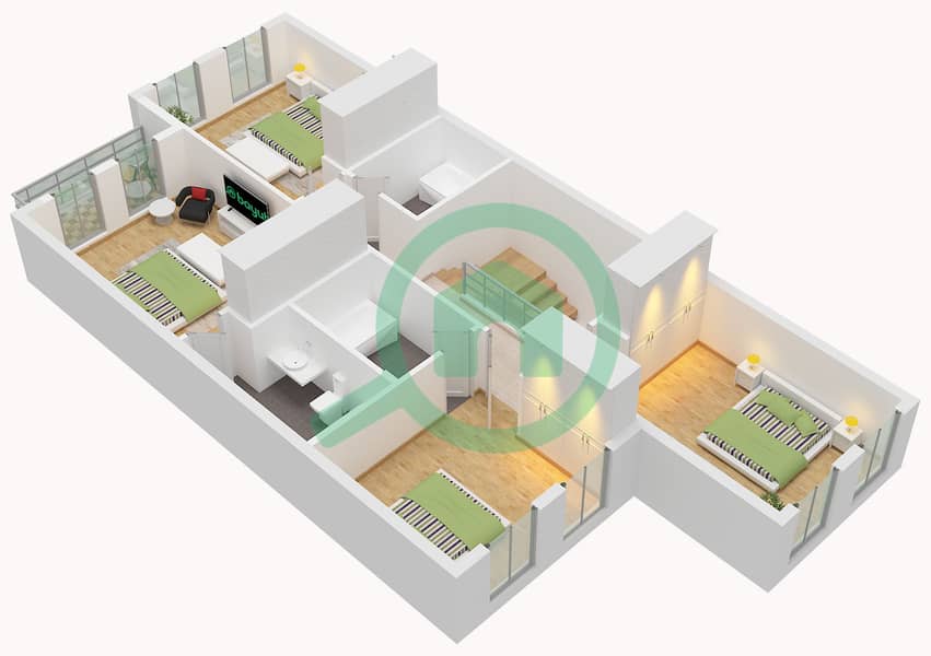 Floor plans for Type R2-M1 4-bedroom Villas in Juniper | Bayut Dubai