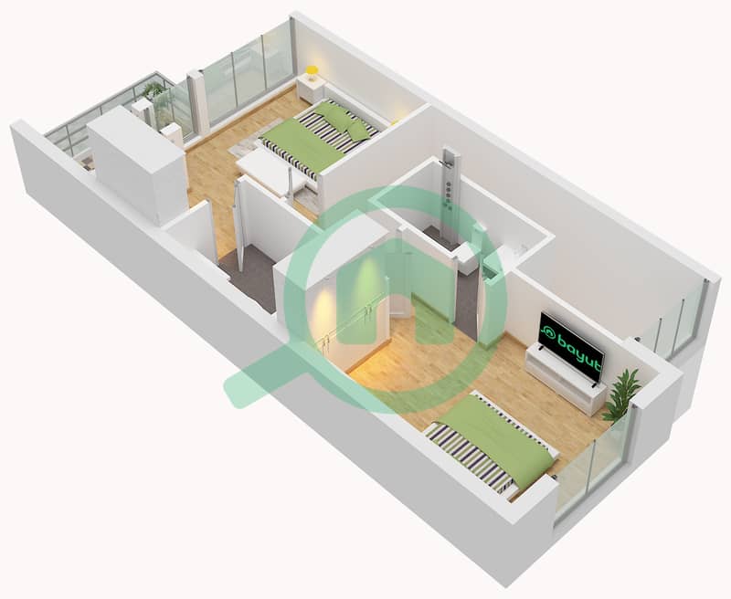 Floor plans for Type R2-M11 2-bedroom Villas in Pacifica | Bayut Dubai
