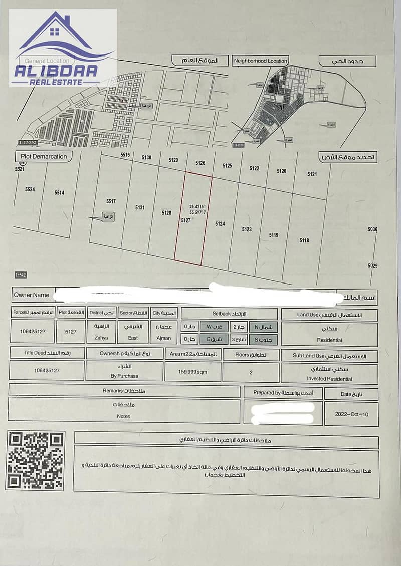 For Sale – Two Adjacent Townhouse Plots in Al Zahia, Ajman | Bayut.com