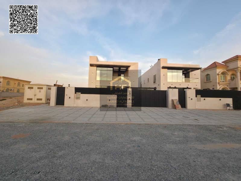 Luxury villa with a modern design, 5000 sq ft, with a garden, behind ...