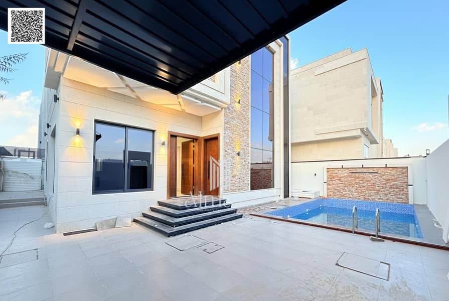 Modern villa with a swimming pool on a main street . no service charges ...