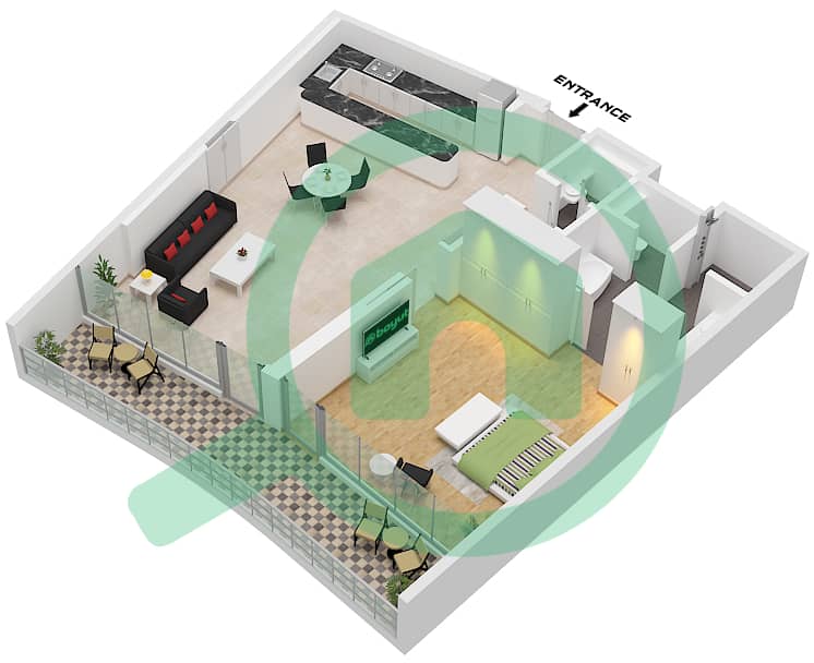 Floor plans for Type 1C FLOOR 12 1-bedroom Apartments in W Hotel ...