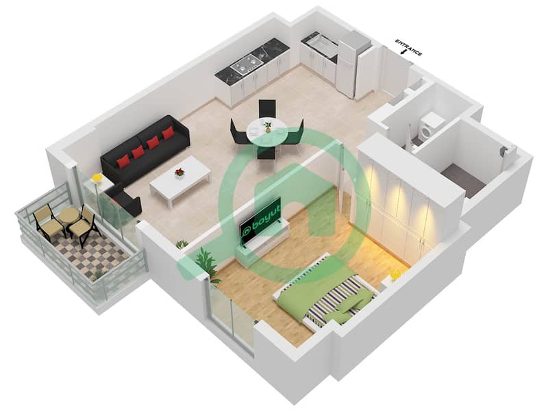 Floor plans for Type/unit 1,1A / UNIT 2,3 FLOOR 1-6 1-bedroom ...